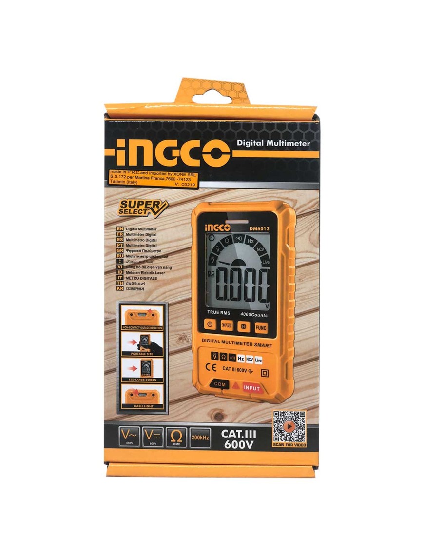 Multimetro digitale Tester con cavi e puntali inclusi Cat III 600V CC ...